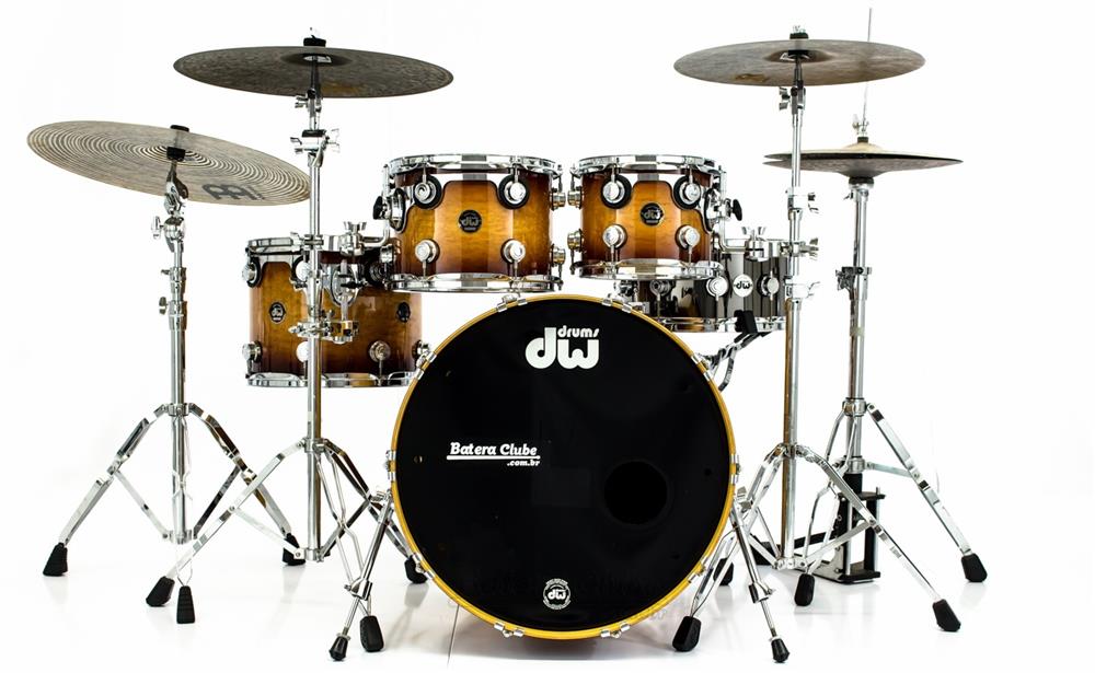 Bateria DW Collectors Exotic Series Zebrawood Burst 22",10",12",14" ano ...