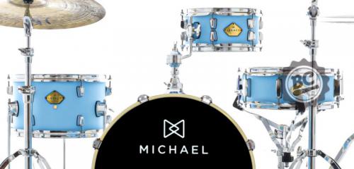 Bateria Michael Legacy Slim Compacta Vintage Blue 20x8", tom 10", surdo ...