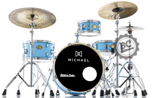 Bateria Michael Legacy Slim Compacta Vintage Blue 20x8", tom 10", surdo ...