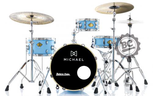 Bateria Michael Legacy Slim Compacta Vintage Blue 20x8", tom 10", surdo ...
