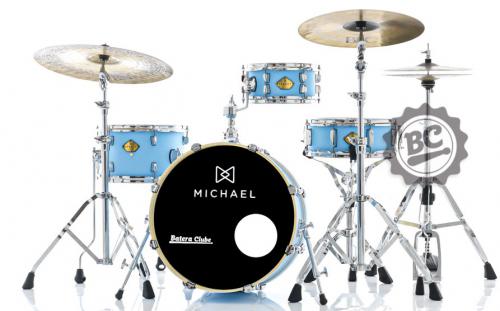 Bateria Michael Legacy Slim Compacta Vintage Blue 20x8", tom 10", surdo ...