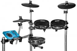 Bateria Eletrônica X-Pro C. Ibañez ED44 Rack Cromado, Mesh Pads Dual Zone, Pratos Choke e 320 sons