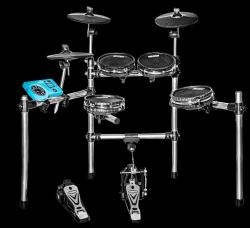 Bateria Eletrônica X-Pro C. Ibañez ED44 Rack Cromado, Mesh Pads Dual Zone, Pratos Choke e 320 sons