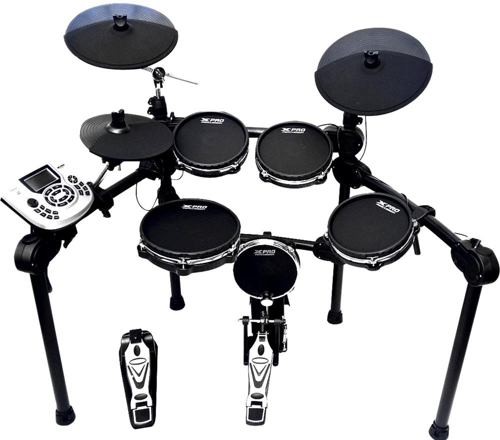 Bateria Eletrônica X-Pro C. Ibañez ED20 Mesh Pads Dual Zone, Pratos Choke Permite Pedal Duplo