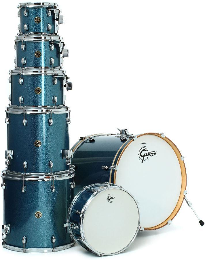 Bateria Gretsch Catalina Maple CM1 Aqua Sparkle 22",8",10",12",14",16 ...