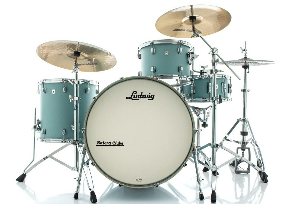 Bateria Ludwig NeuSonic Made in USA Skyline Blue Bumbo 24",13",16 ...
