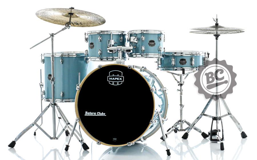 Bateria Mapex New Venus Series Aqua Blue Sparkle 20",10",12",14" com ...
