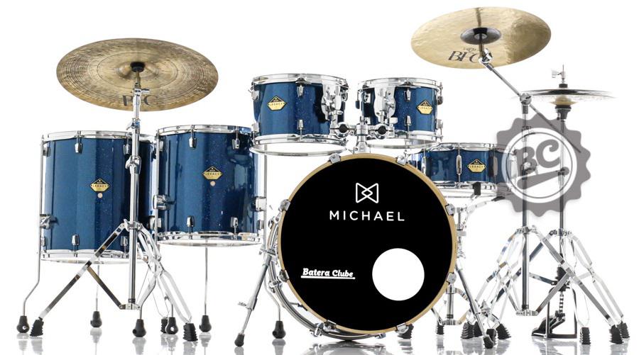 Bateria Michael Legacy Birch Deep Blue Sparkle DBL 20",10",12",14",16 ...