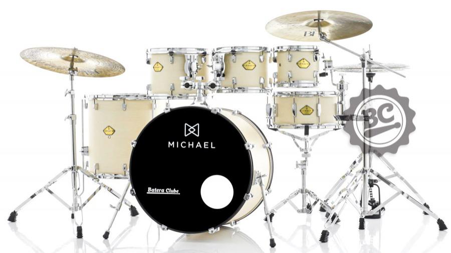 Bateria Michael Legacy Royal Blanc WRB 22",8",10",12",16" com Ferragens ...