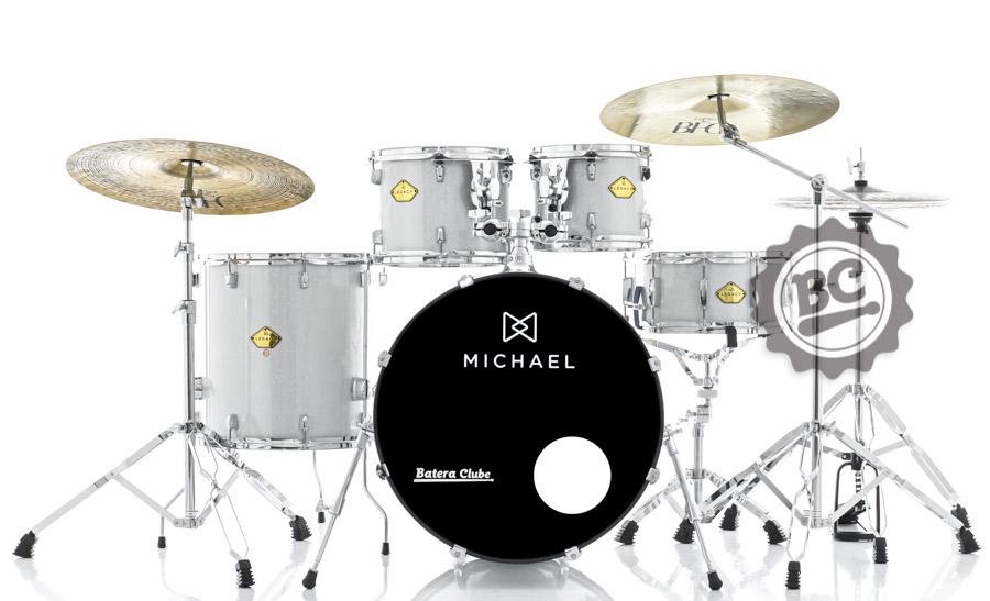 Bateria Michael Legacy Sparkle Silver SSR 22",10",12",16" com Ferragens ...