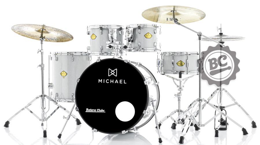 Bateria Michael Legacy Sparkle Silver SSR 22",10",12",16" com Ferragens ...
