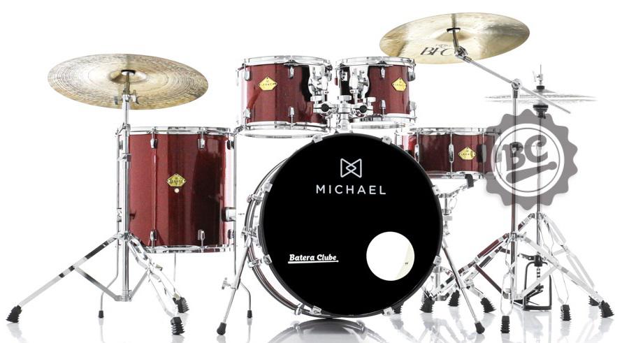 Bateria Michael Legacy Sparkle Wine SWR 22",10",12",16" com Ferragens ...