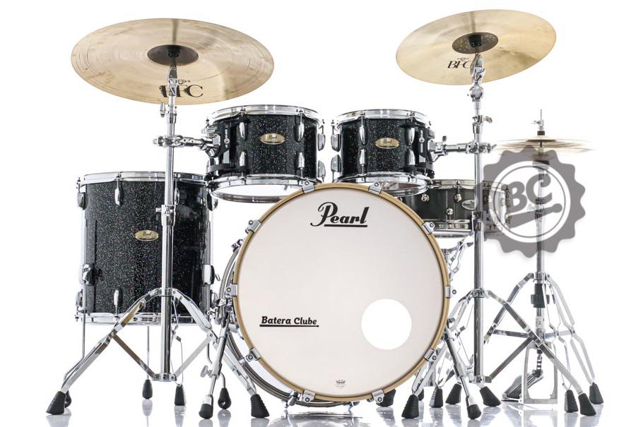Bateria Pearl Session Studio Select Black Halo Glitter 22",10",12",16" (Shell Pack) em Mogno e Birch