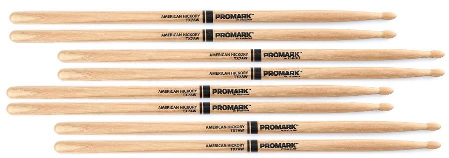 Kit de Baquetas Promark Padrão com 4 Pares 7A Clássica TX7AW em Classic ...