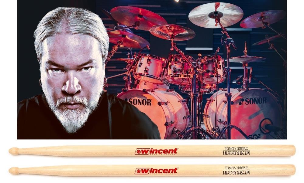 Baqueta Wincent Signature Tomas Haake (Meshuggah) Padrão 2B comprida ...