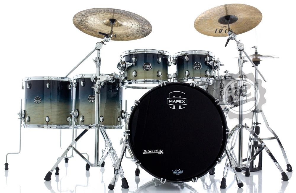 Bateria Mapex Saturn Maple Walnut Hybrid Shell Aqua Fade 22",10",12",14 ...