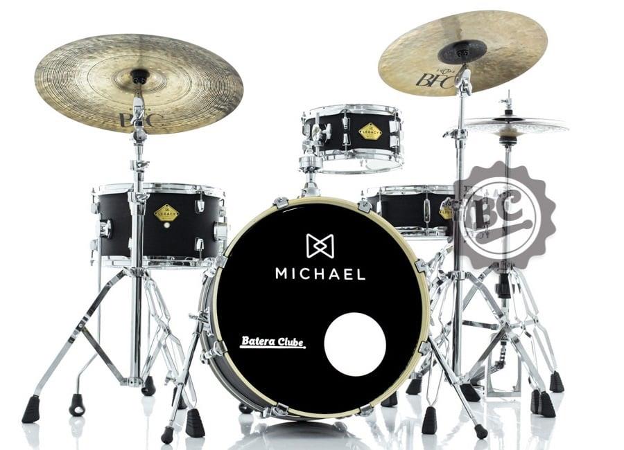 Bateria Michael Legacy Slim Compacta Matte Black 20x8", tom 10", surdo ...