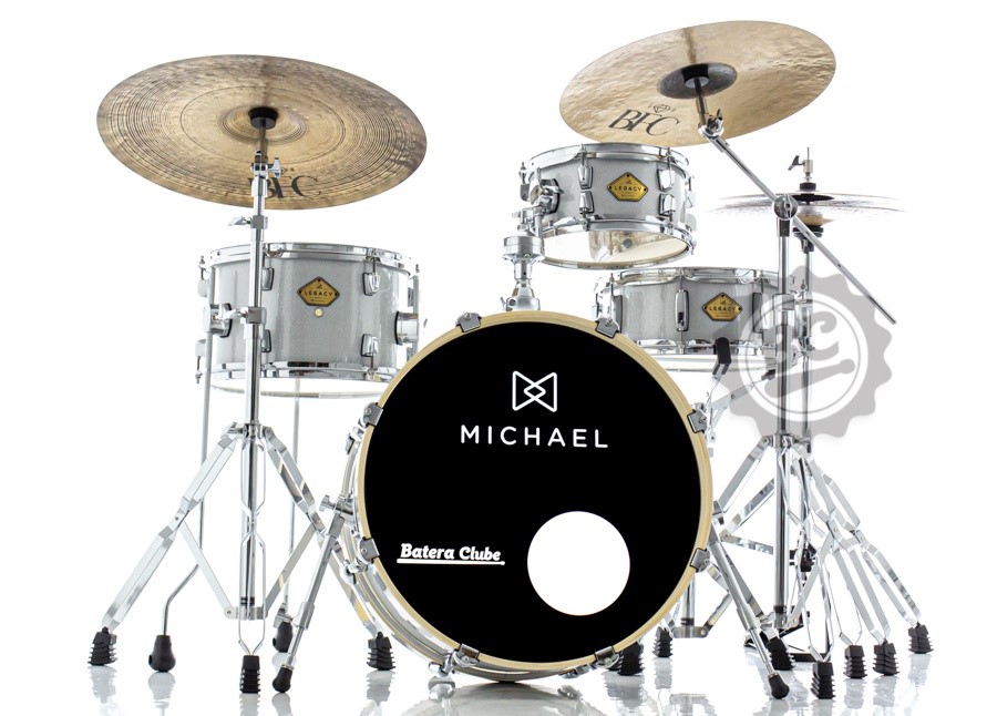 Bateria Michael Legacy Slim Compacta Sparkle Silver 20x8", tom 10 ...