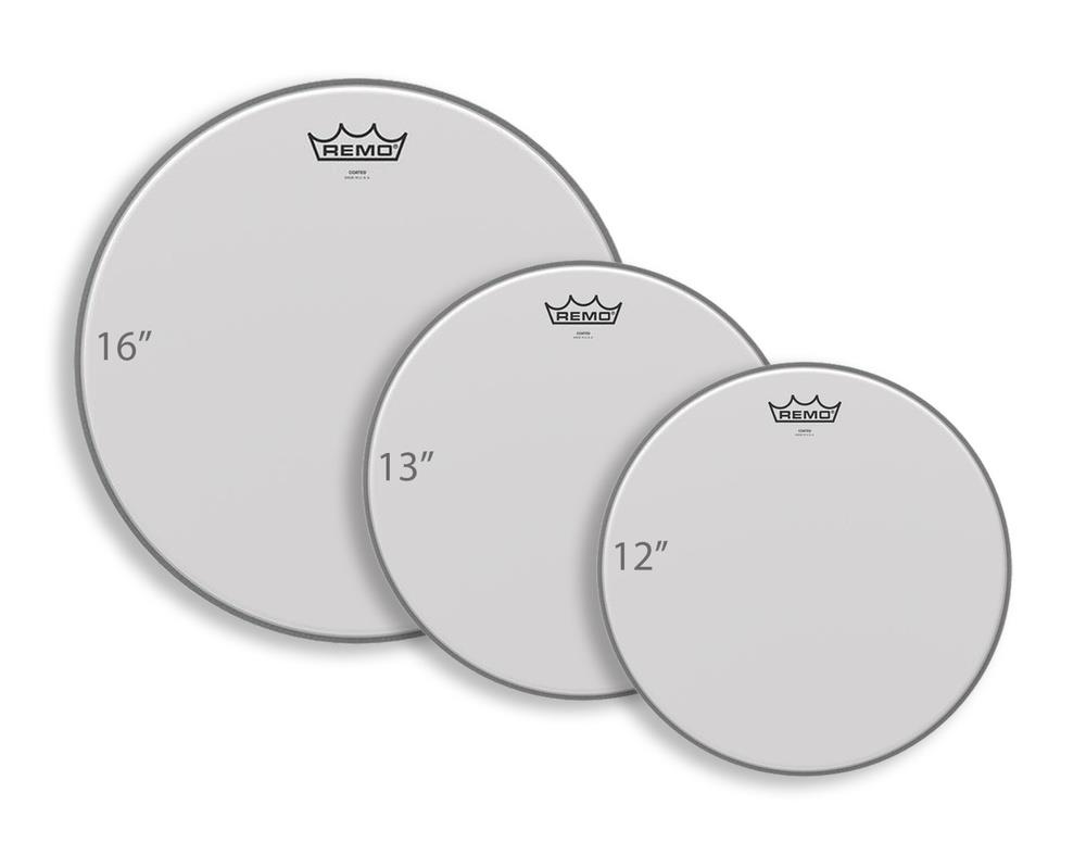 Kit de Peles Remo Emperor Coated Tons 12",13",16" Filme Duplo Porosa ...