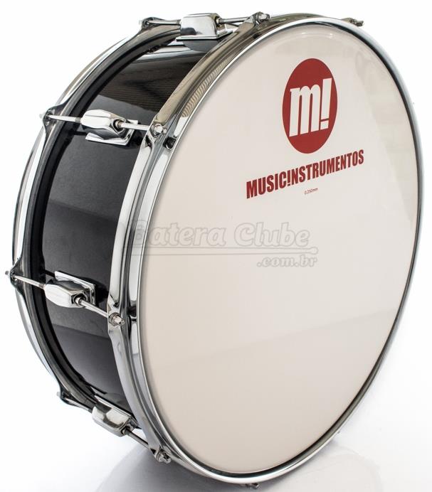 Zabumba PHX Music Instrumentos Basswood Black 519R-DP-BK 18x7"